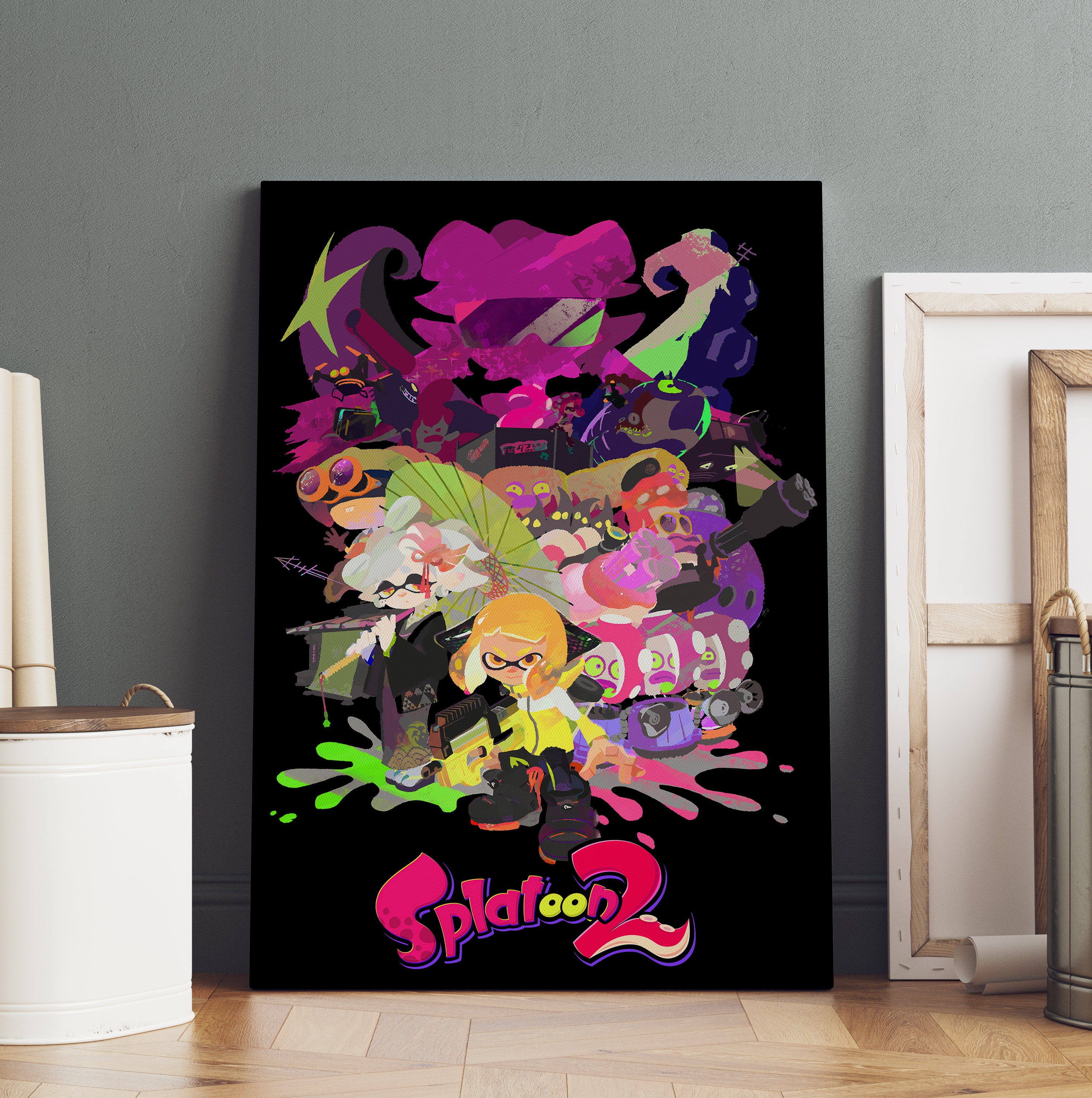 Splatoon Poster Rolled Canvas Print Gaming Room Gift - Etsy