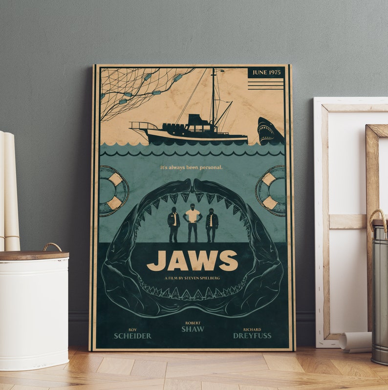 Jaws Poster Jaws Movie Canvas Rolled Canvas Print Movie Room Gift - Etsy