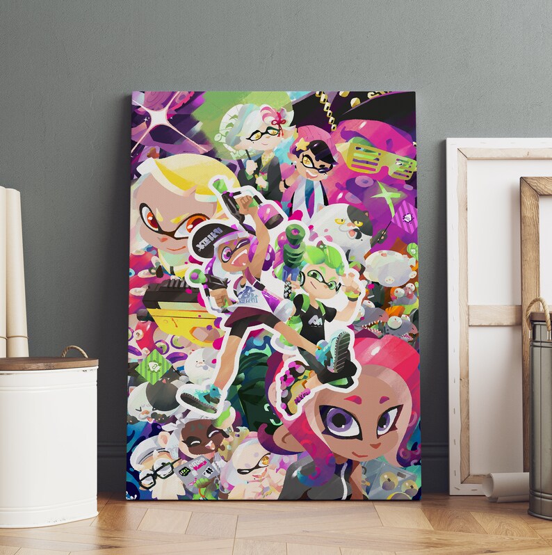 Splatoon Poster Rolled Canvas Print Gaming Room Gift - Etsy