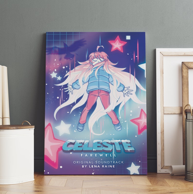 Celeste Poster Indie Gaming Art Celeste Rolled Canvas Print Gaming Room ...