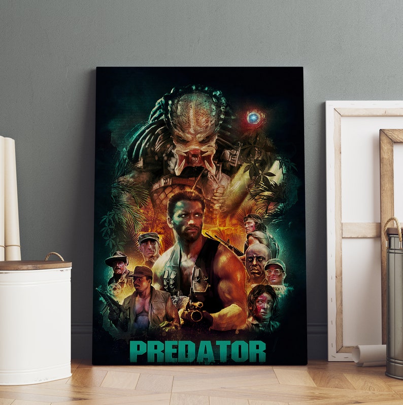 Predator Poster Arnold Schwarzenegger Classic Movie Wall Art Rolled ...