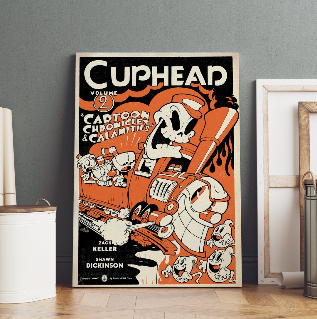 Cuphead Poster Rolled Canvas Print Gaming Room Gift - Etsy