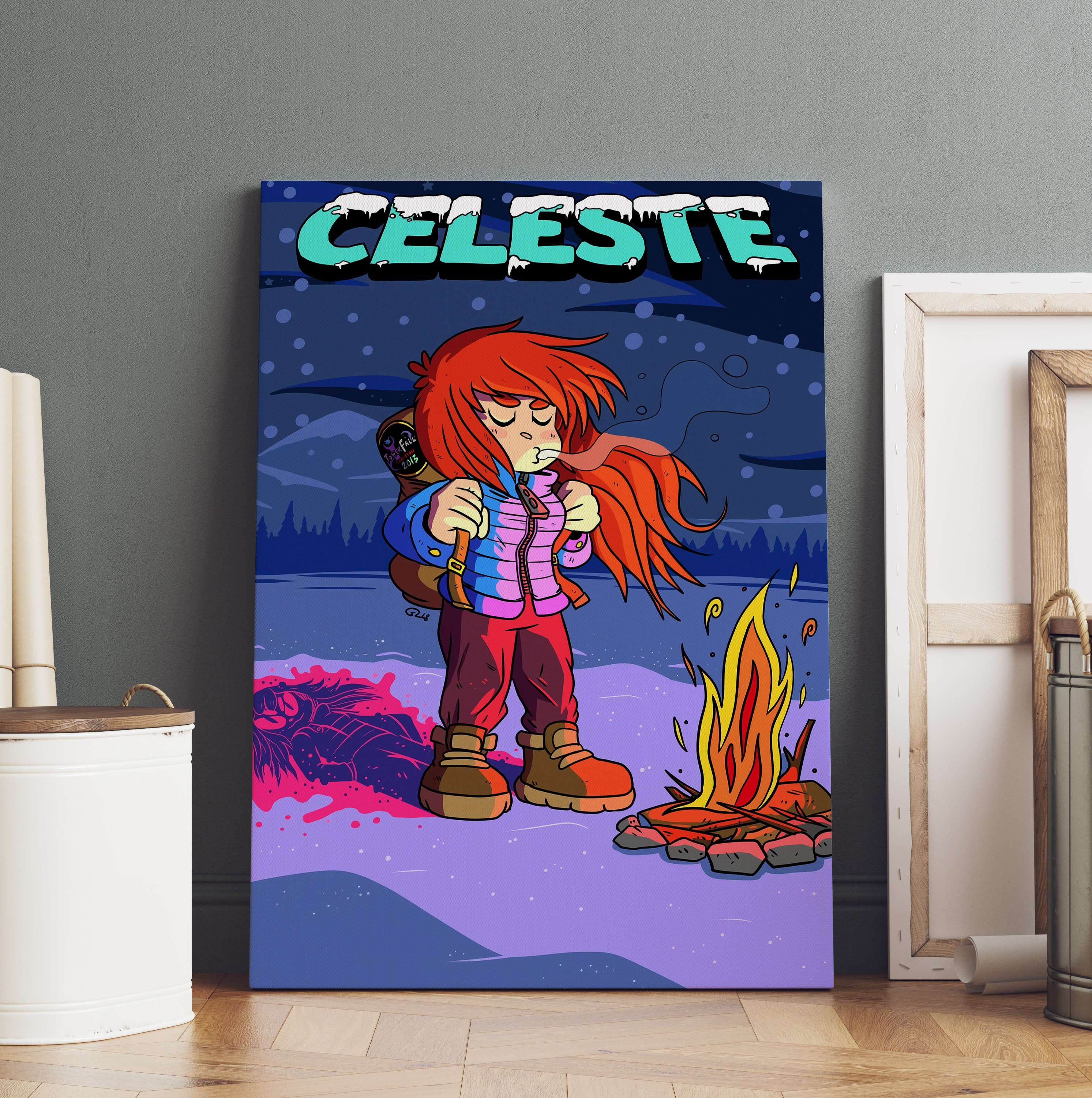 Celeste Poster Indie Gaming Art Celeste Rolled Canvas Print Gaming Room ...