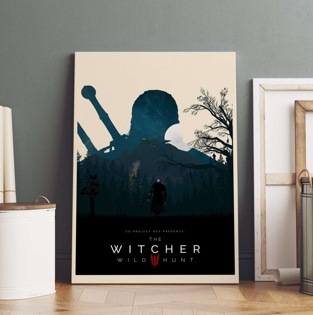 The Witcher Poster Rolled Canvas Print Gaming Room Gift 2 - Etsy