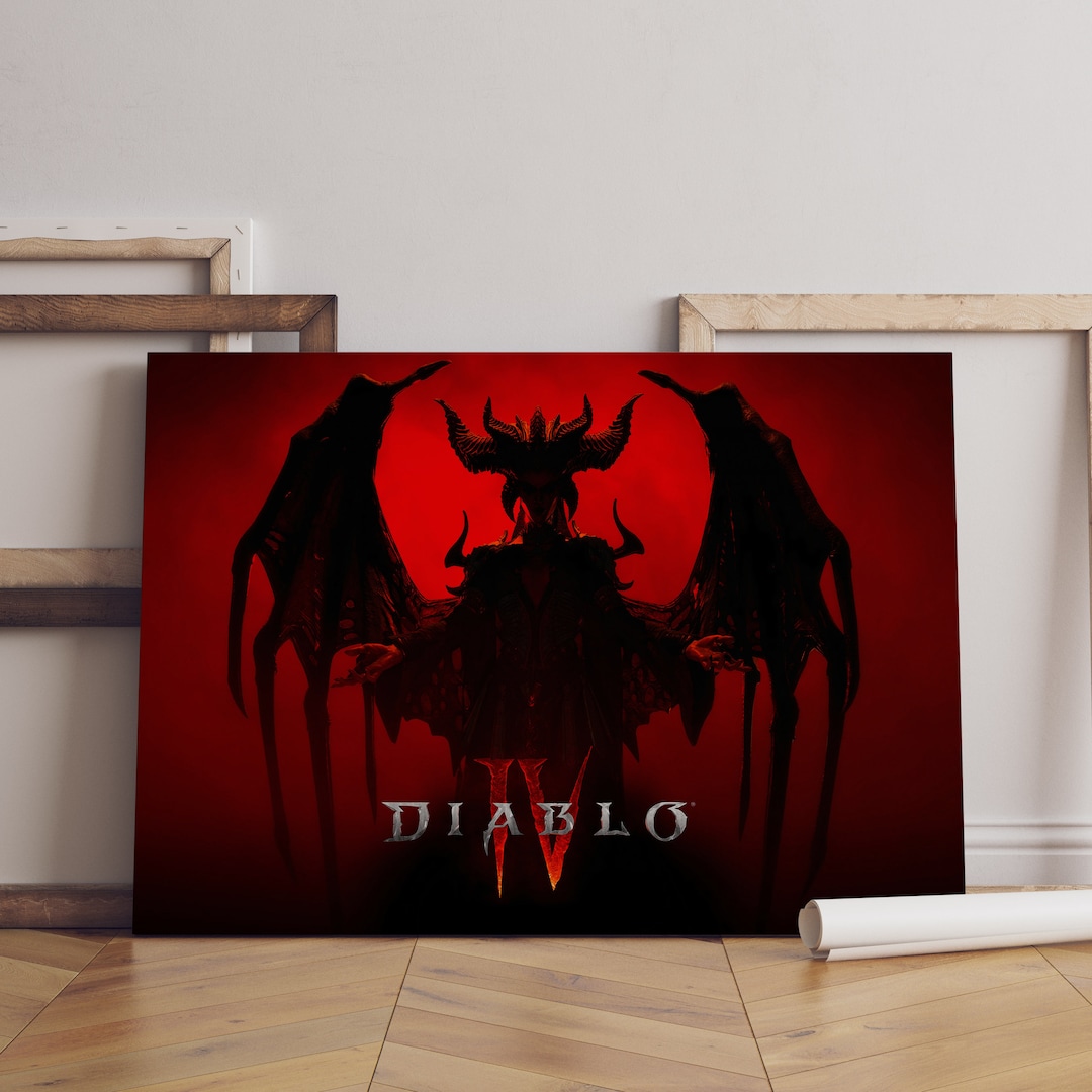 Diablo Game Poster Rolled Canvas Print Gaming Room Gift 1 - Etsy