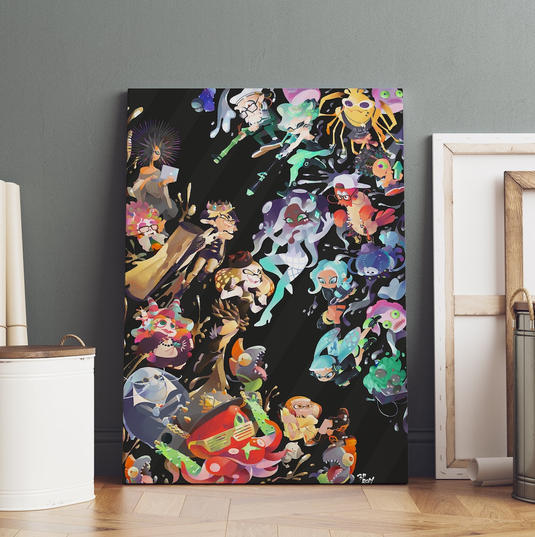 Splatoon Poster | Rolled Canvas Print | Gaming Room Gift - Etsy