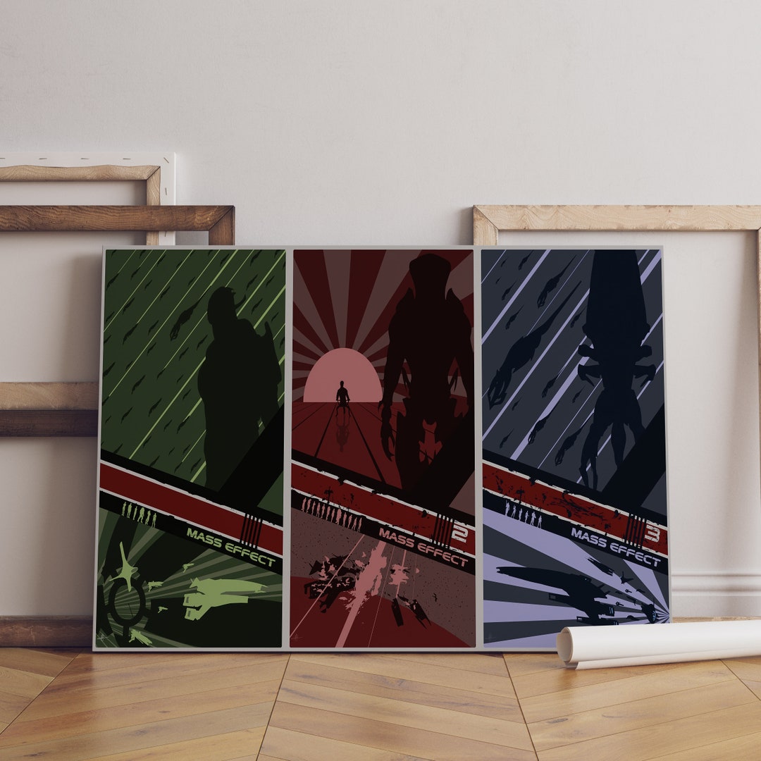 Mass Effect Poster Rolled Canvas Print Gaming Room Gift 3 - Etsy
