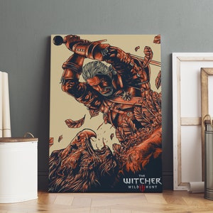 The Witcher Poster Rolled Canvas Print Gaming Room Gift 2 - Etsy