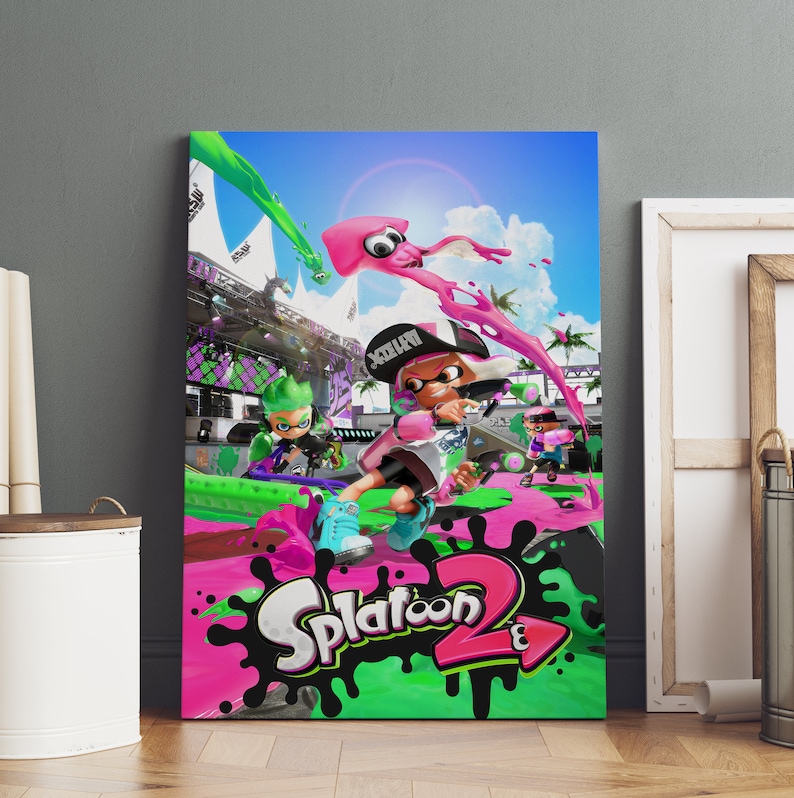 Splatoon Poster Rolled Canvas Print Gaming Room Gift - Etsy