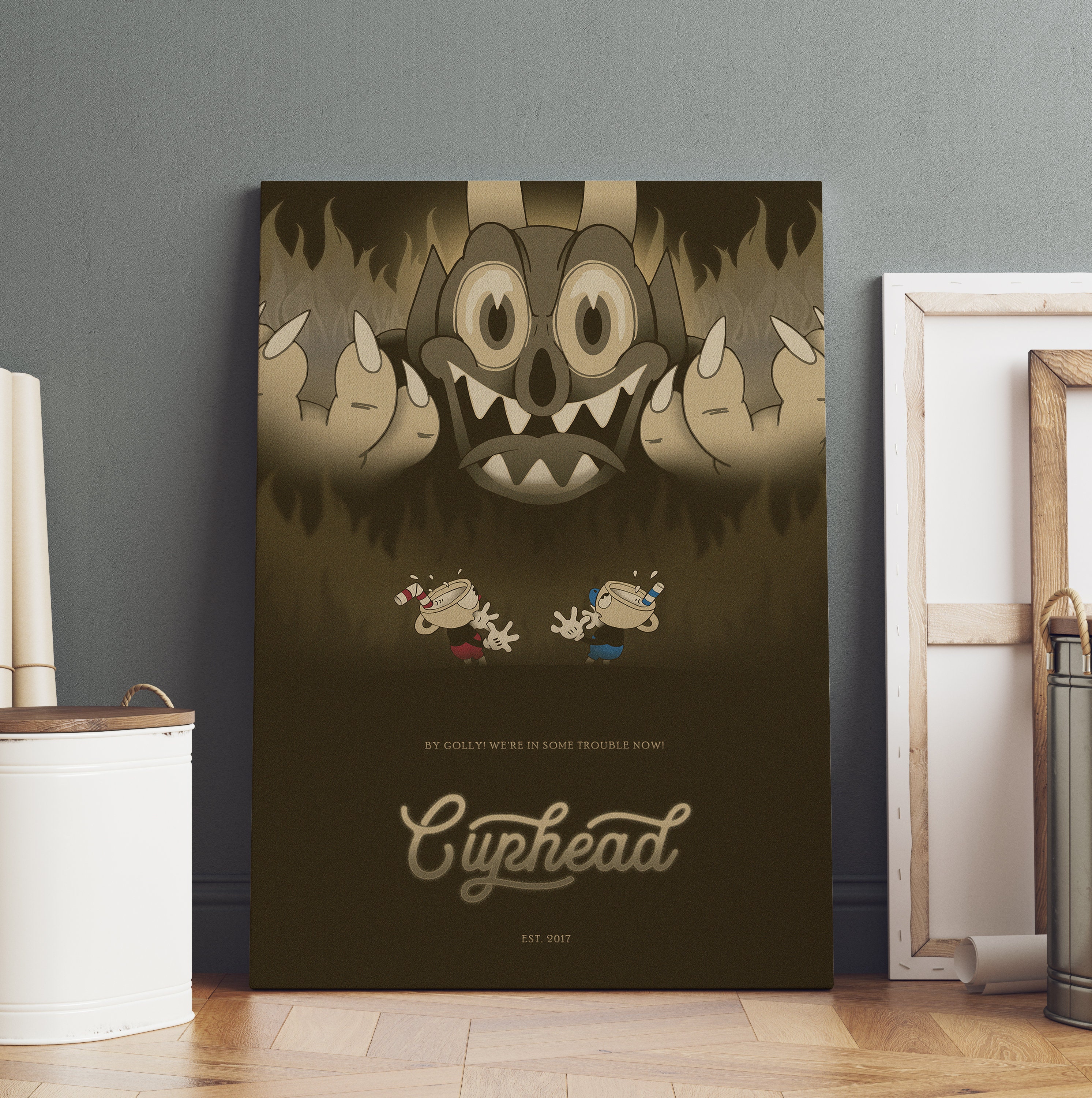 Cuphead Poster Rolled Canvas Print Gaming Room Gift - Etsy