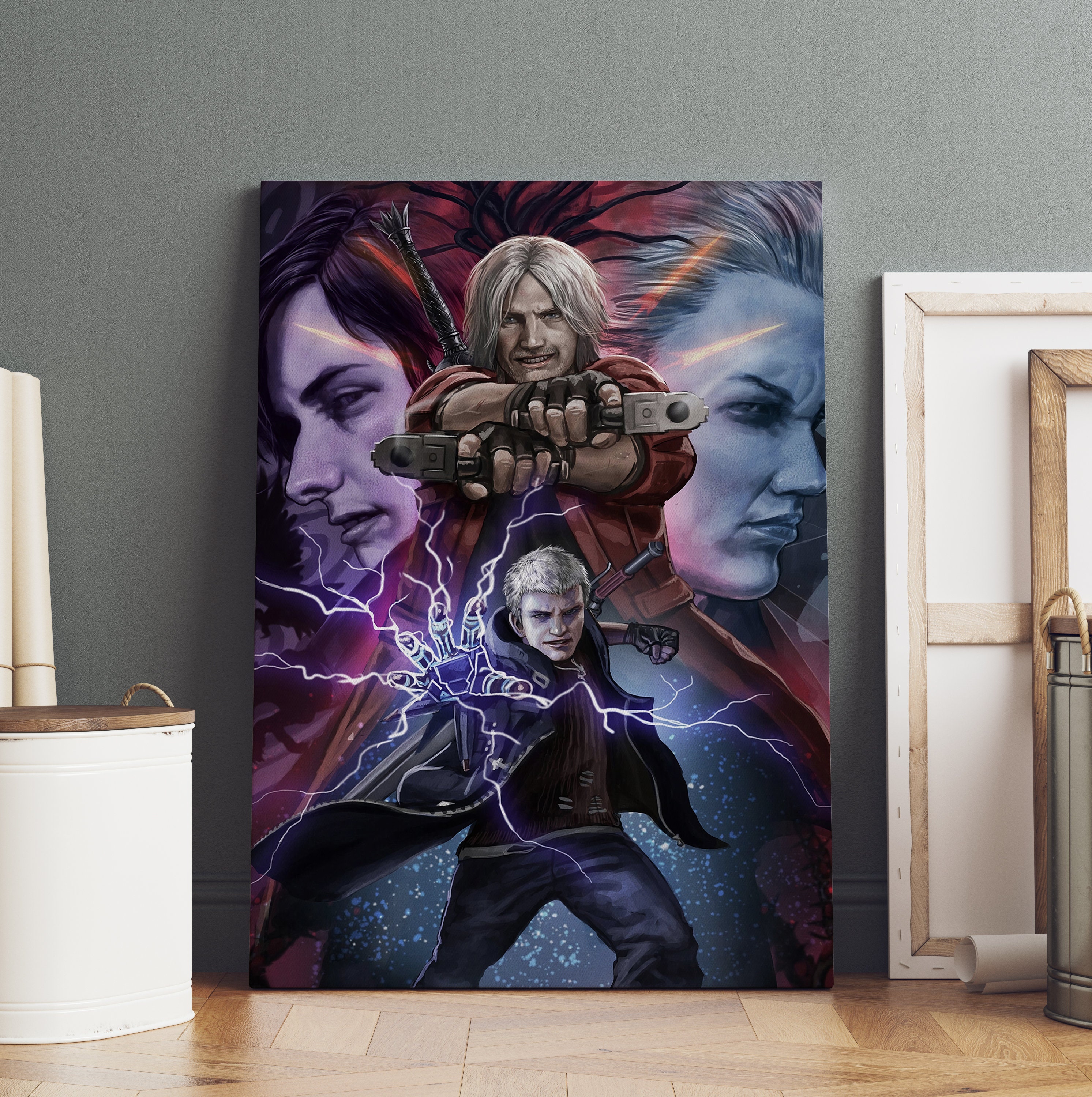 Devil May Cry Poster Rolled Canvas Print Gaming Room Gift - Etsy