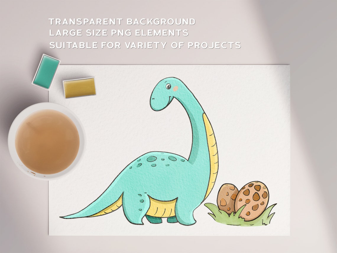 Dinosaur Clipart PNG Watercolor Dinosaur Clipart T Rex - Etsy