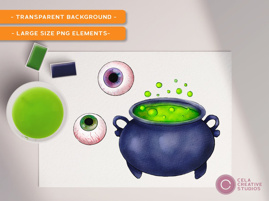 Watercolor Halloween Clipart Halloween PNG Commercial Use - Etsy