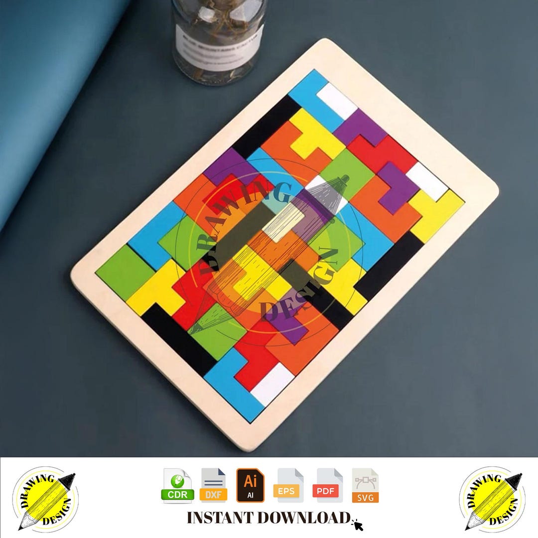 Laser Cut Wooden Tetris Puzzle Plywood Instant Download Vector Files ...