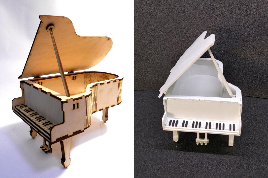 Laser Cut Piano Shaped Box 3mm Instant Download Vector Files Cdr Dxf ...