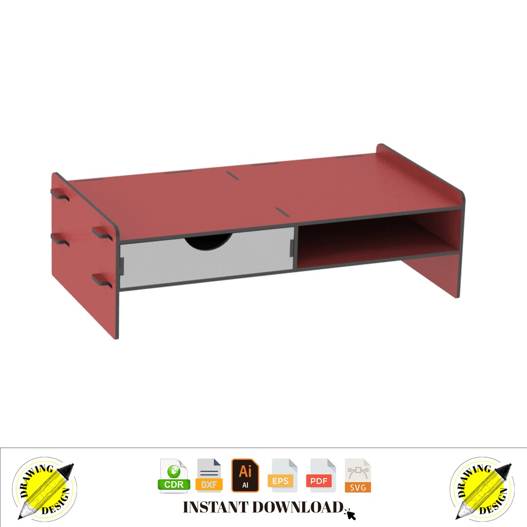 Laser Cut Computer Monitor Riser Desk Table Laptop Stand 6mm Instant ...