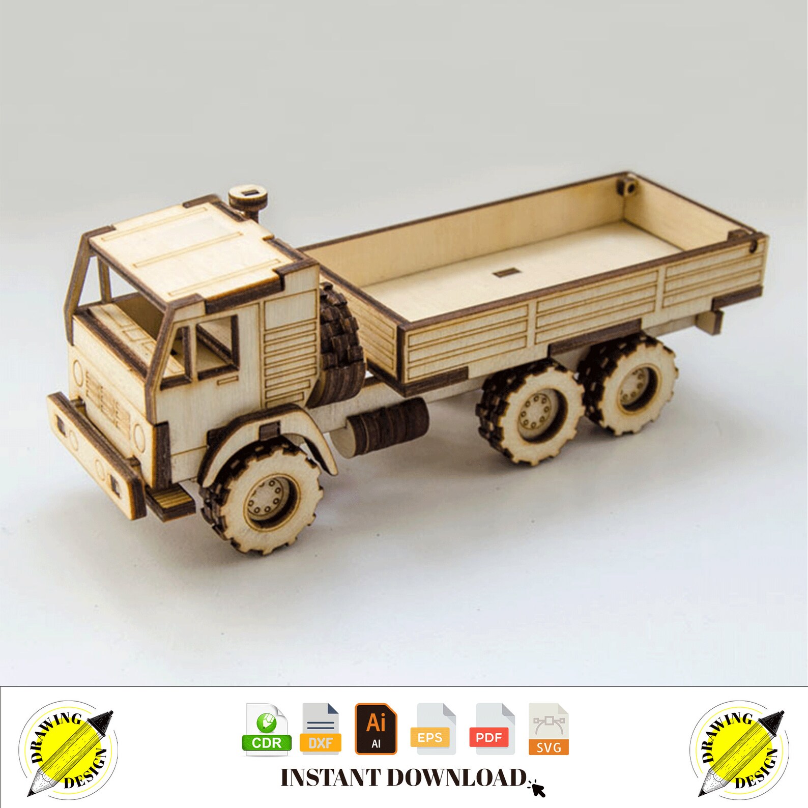 Laser Cut Wooden Dump Truck Instant Download Vector Files Cdr Dxf Svg ...