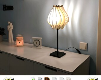 Wooden Lamp Vector Dxf, Svg, Eps, Ai, Cdr File CNC Project for Laser ...