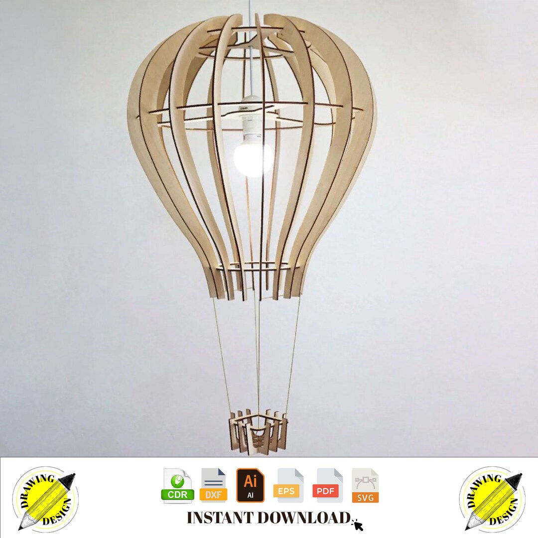 Laser Cut Balloon Design Ceiling Lamp 4mm Instant Download Vector Files ...