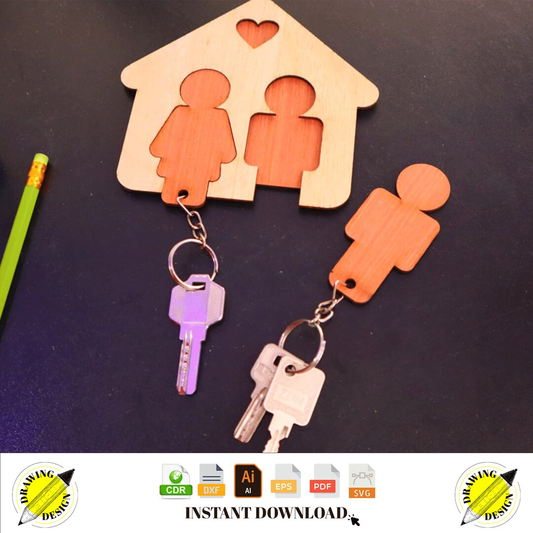 Laser Cut Couple Key Holder 3mm Instant Download Vector Files Cdr Dxf ...