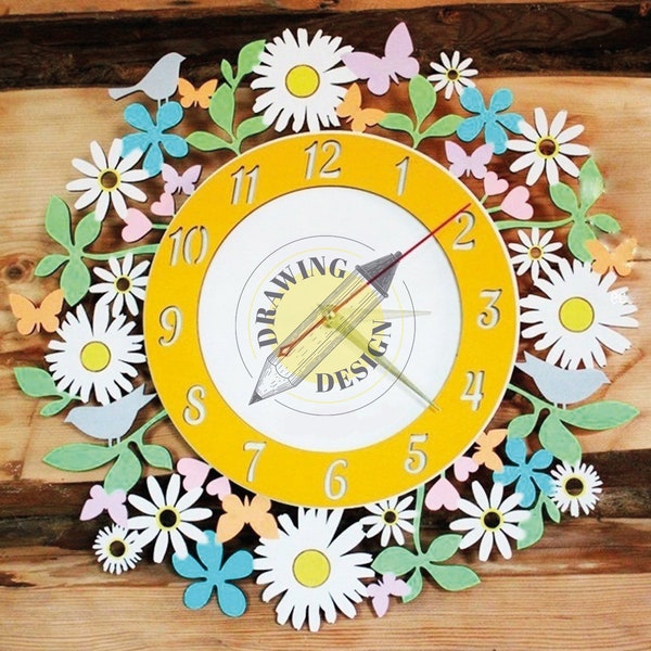 Daisy Flower Wall Clock - Etsy