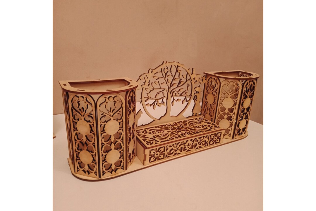 Laser Cut Cute Desk Organizer Pen Holder Instant Download Vector Files ...