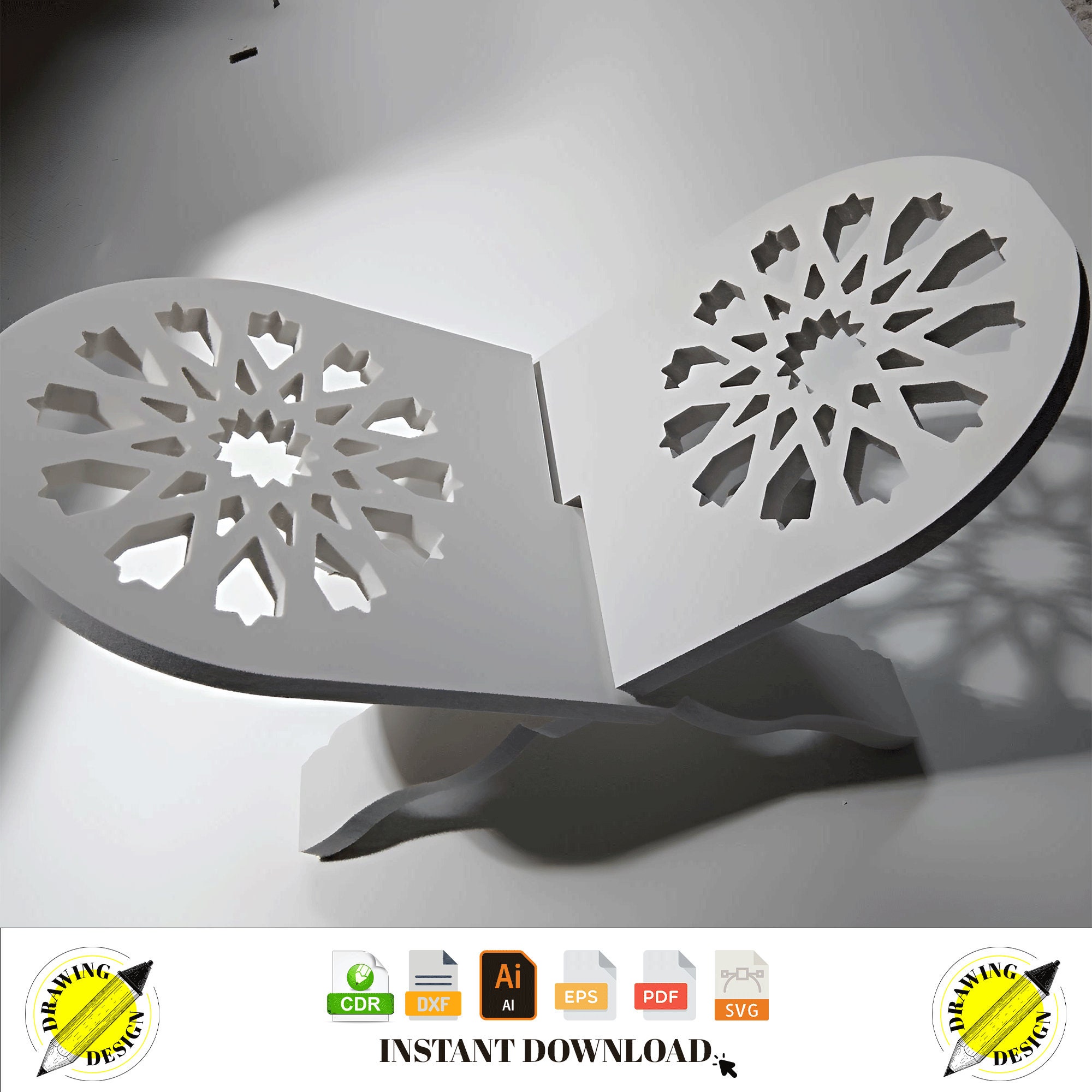 Laser Cut Mushaf Holder Quran Stand Instant Download Vector Files Cdr ...