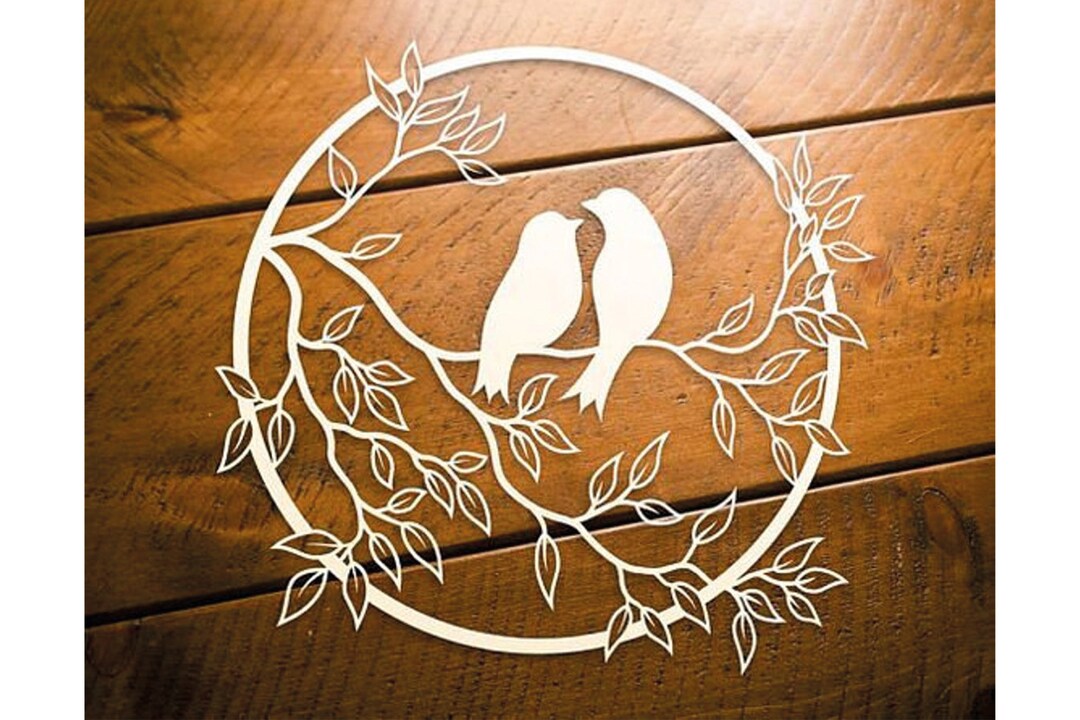 Laser Cut Birds on Branch Decor Instant Download Vector Files Cdr Dxf ...
