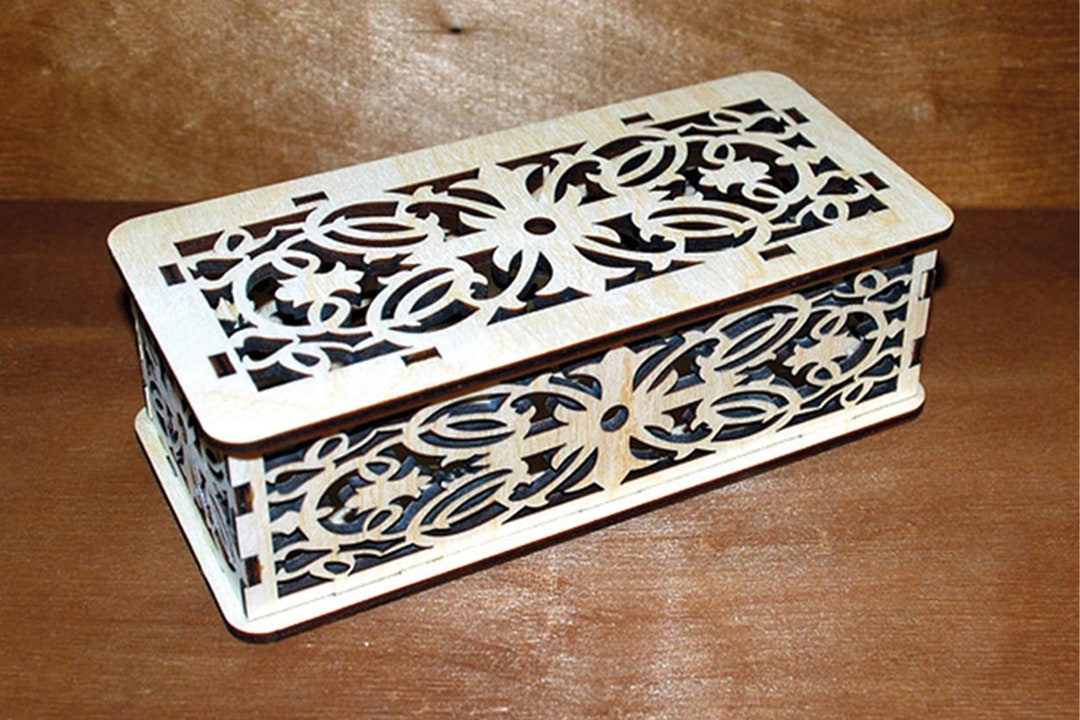 Laser Cut Patterned Wooden Box With Lid 4mm Instant Download Vector ...