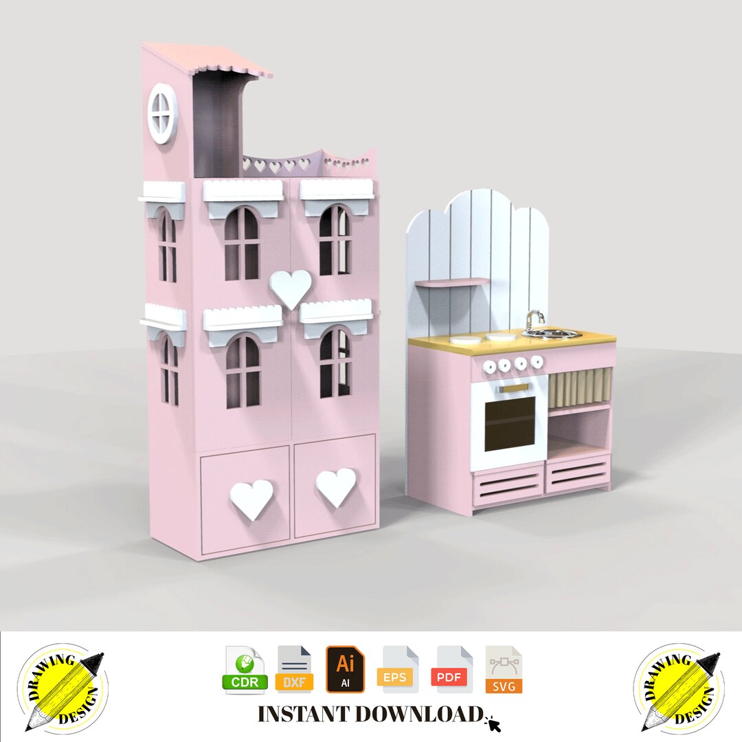 Laser Cut Kitchen Set for Kids Instant Download Vector Files Cdr Dxf ...