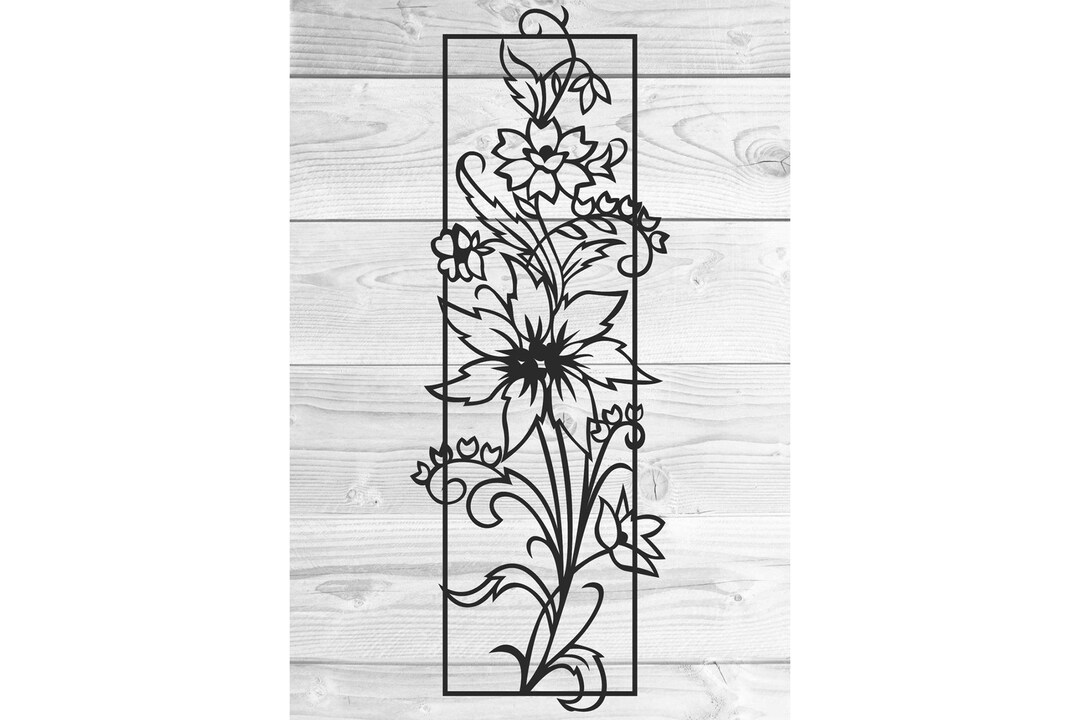 Laser Cut Vine Wall Decal Floral Wall Decor Instant Download Vector ...