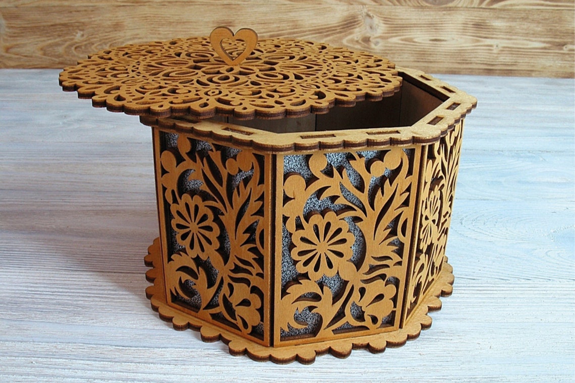 Laser Cut Decorative Box With Floral Pattern 3mm Instant - Etsy