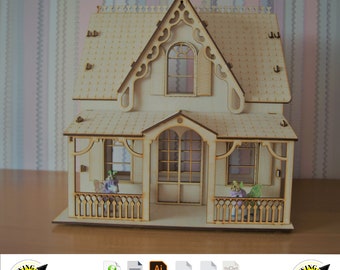 Laser Cut Wooden Model House Cdr Dxf Svg Ai File - Etsy