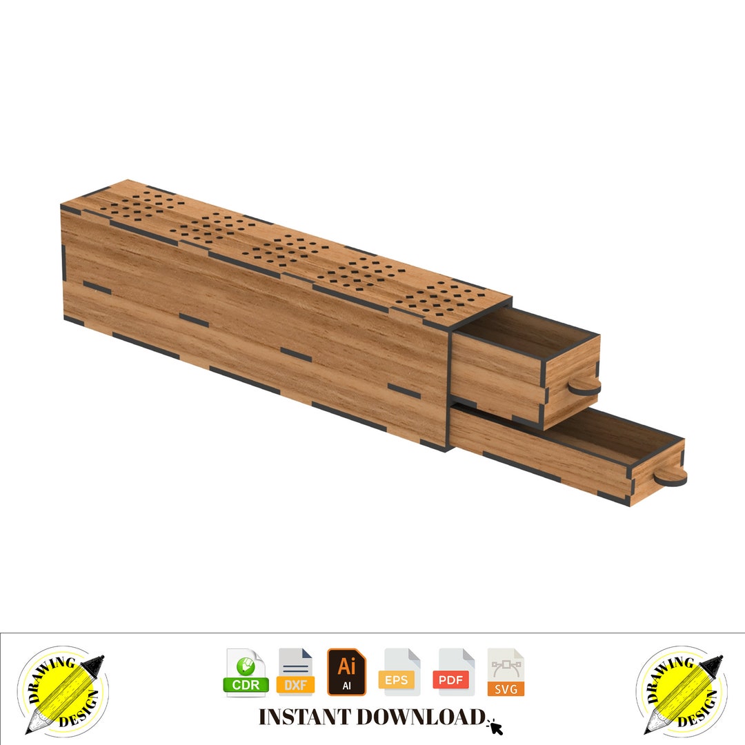 Laser Cut Incense Stick Holder With Drawer Incense Burner Box Instant ...
