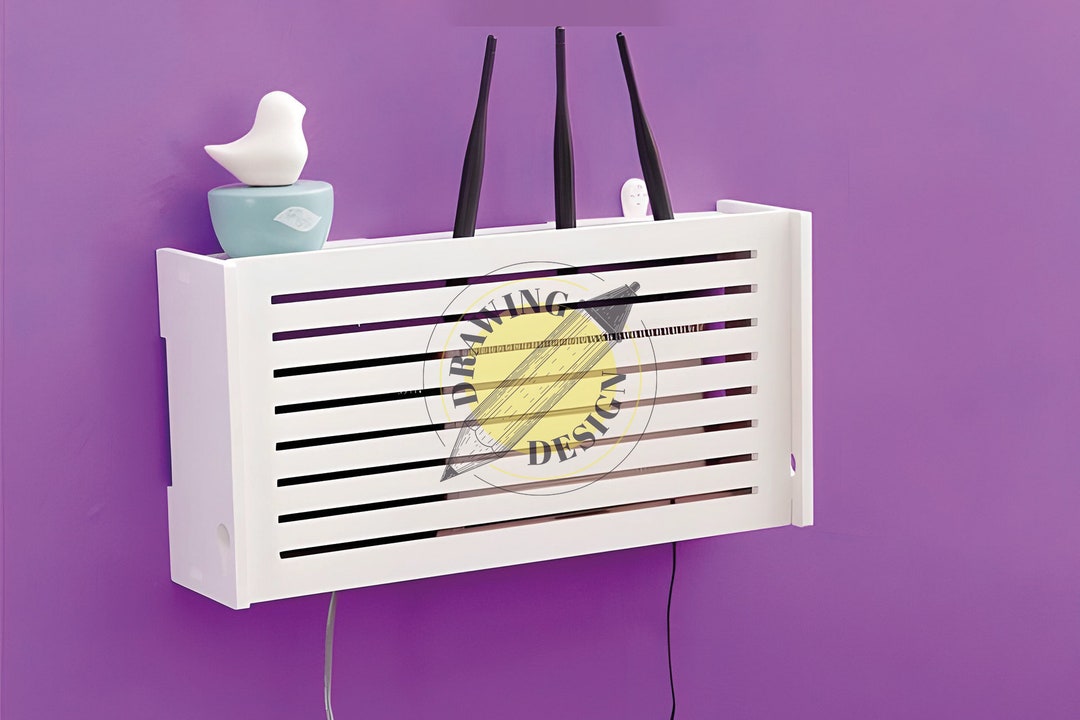 Laser Cut Wifi Router Storage Box Wood Shelf Wall Hangings Bracket ...