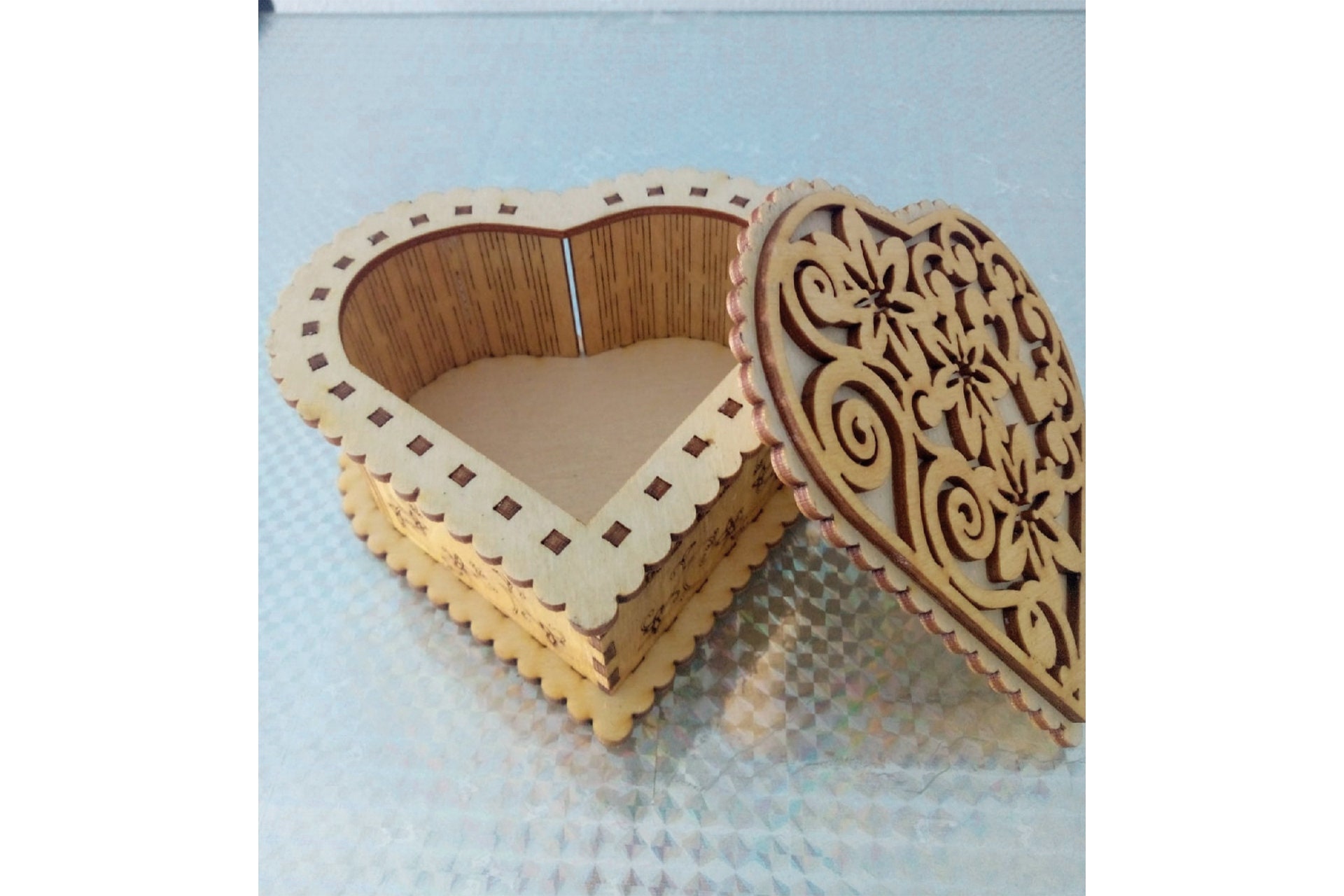 Laser Cut Wooden Heart Shaped Box Instant Download Vector Files Cdr Dxf ...