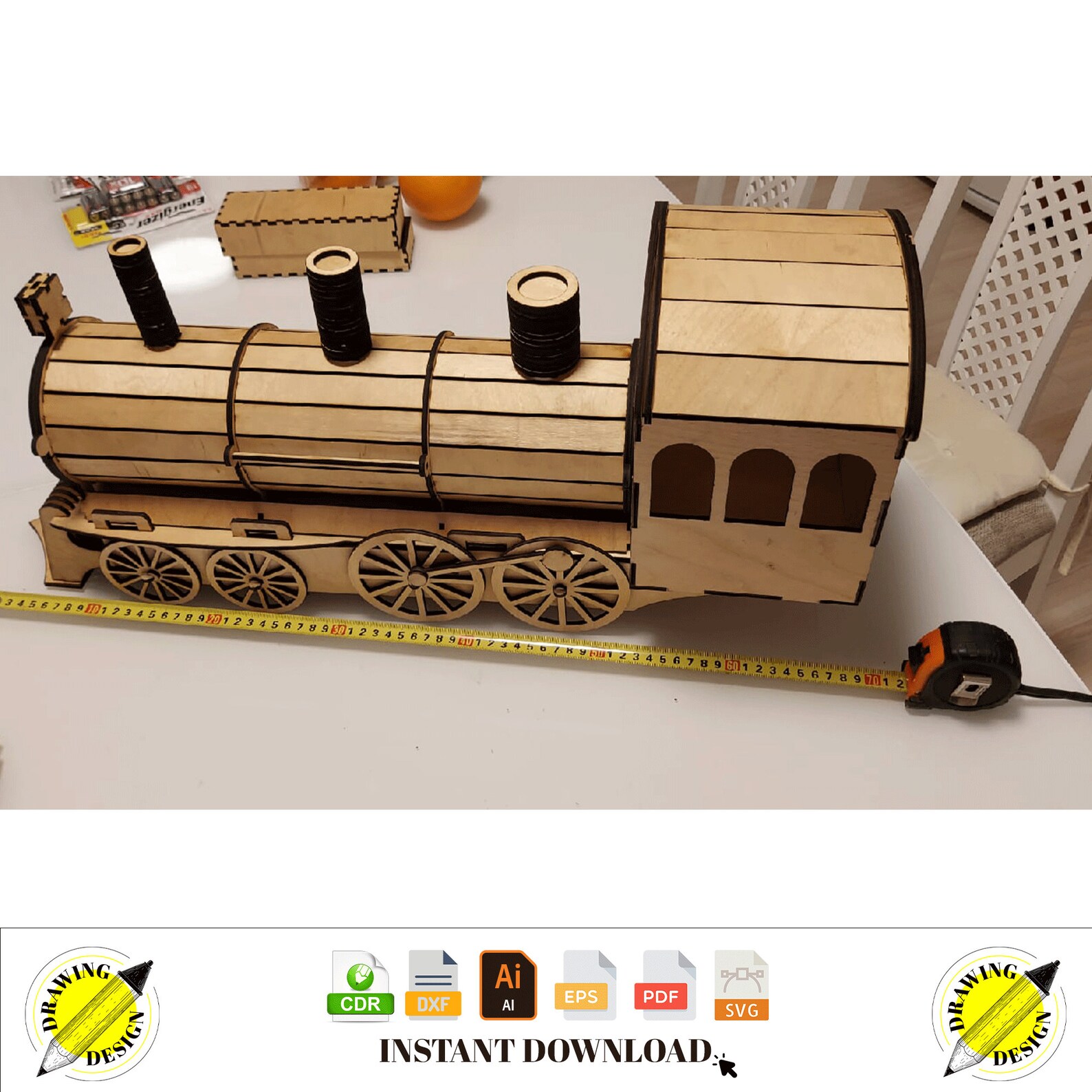 Laser Cut Locomotive or Train Engine Wine Bottle Holder Gift Box ...