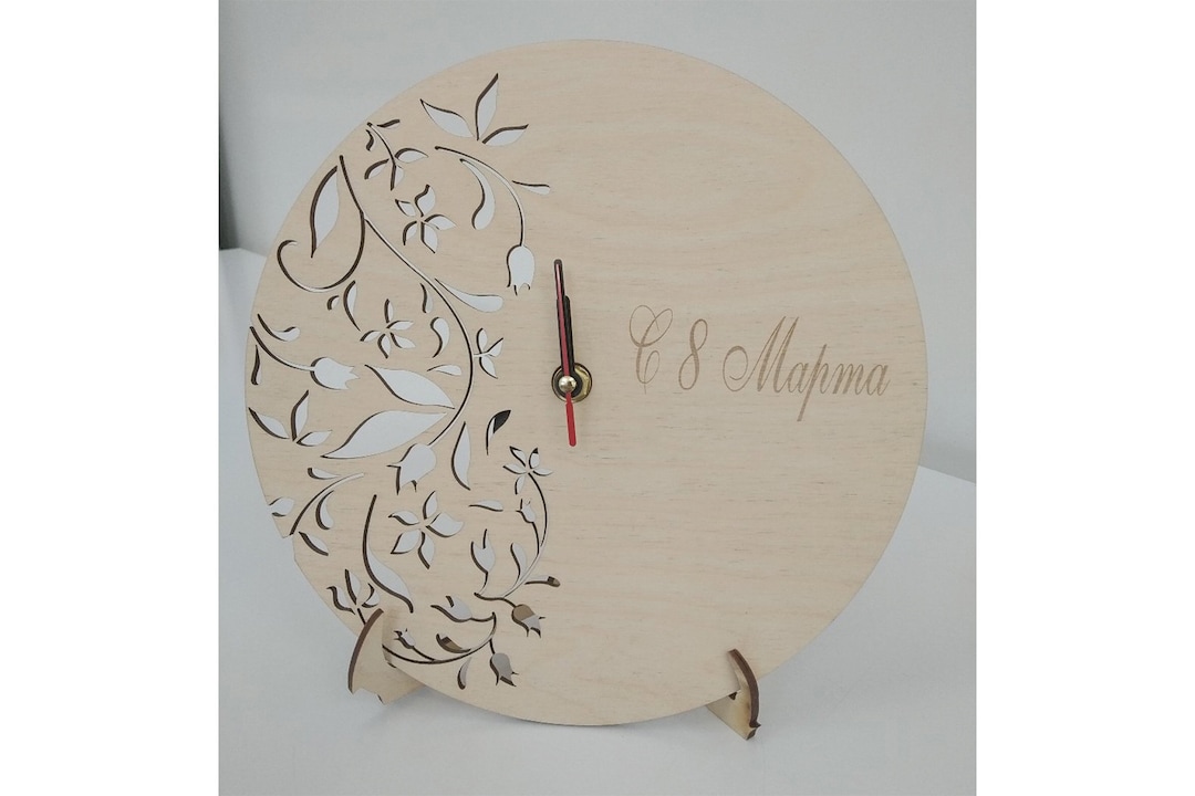 Laser Cut Contemporary Floral Clock Instant Download Vector Files Cdr ...