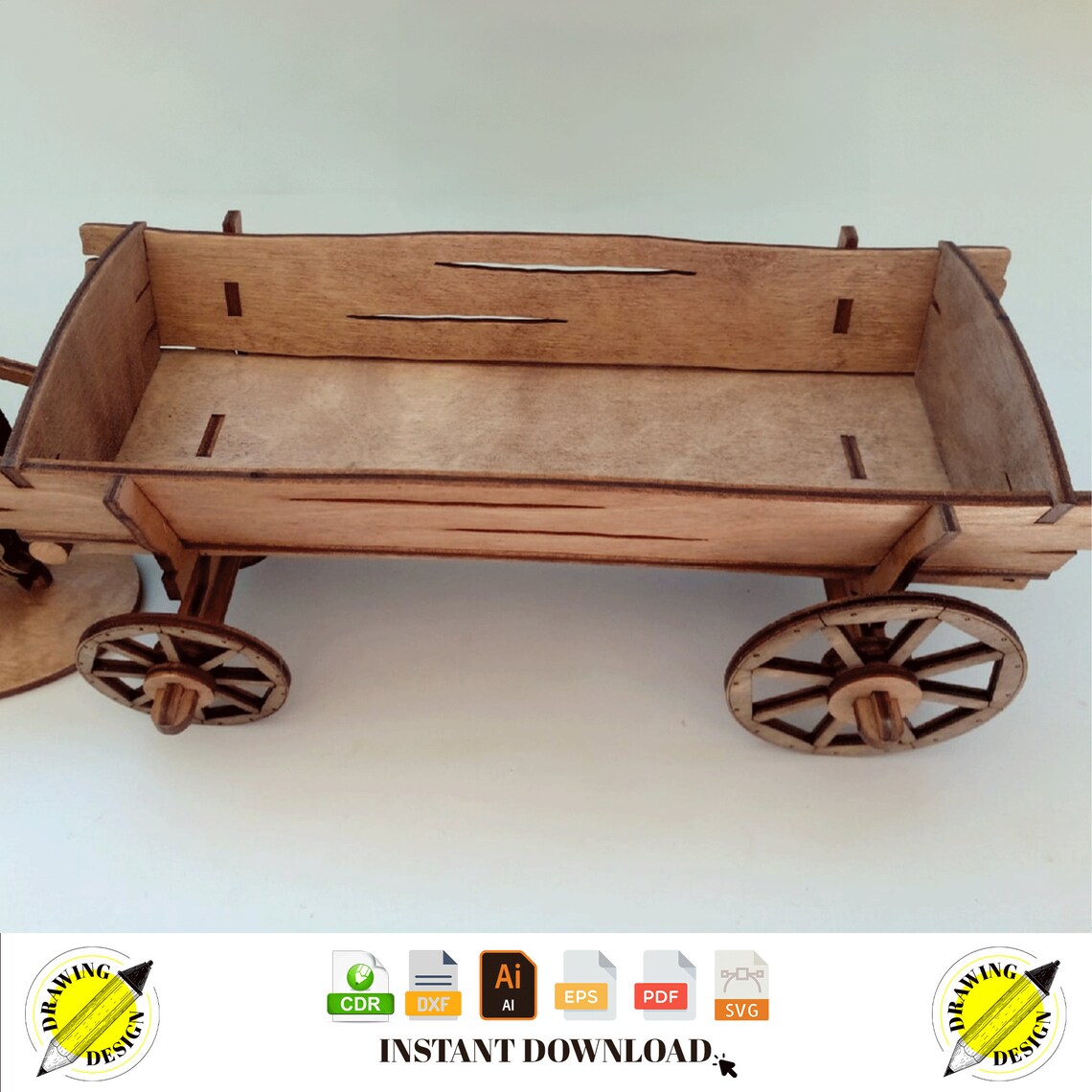 Laser Cut Cart 4mm Plywood Instant Download Vector Files Cdr Dxf Svg Ai ...