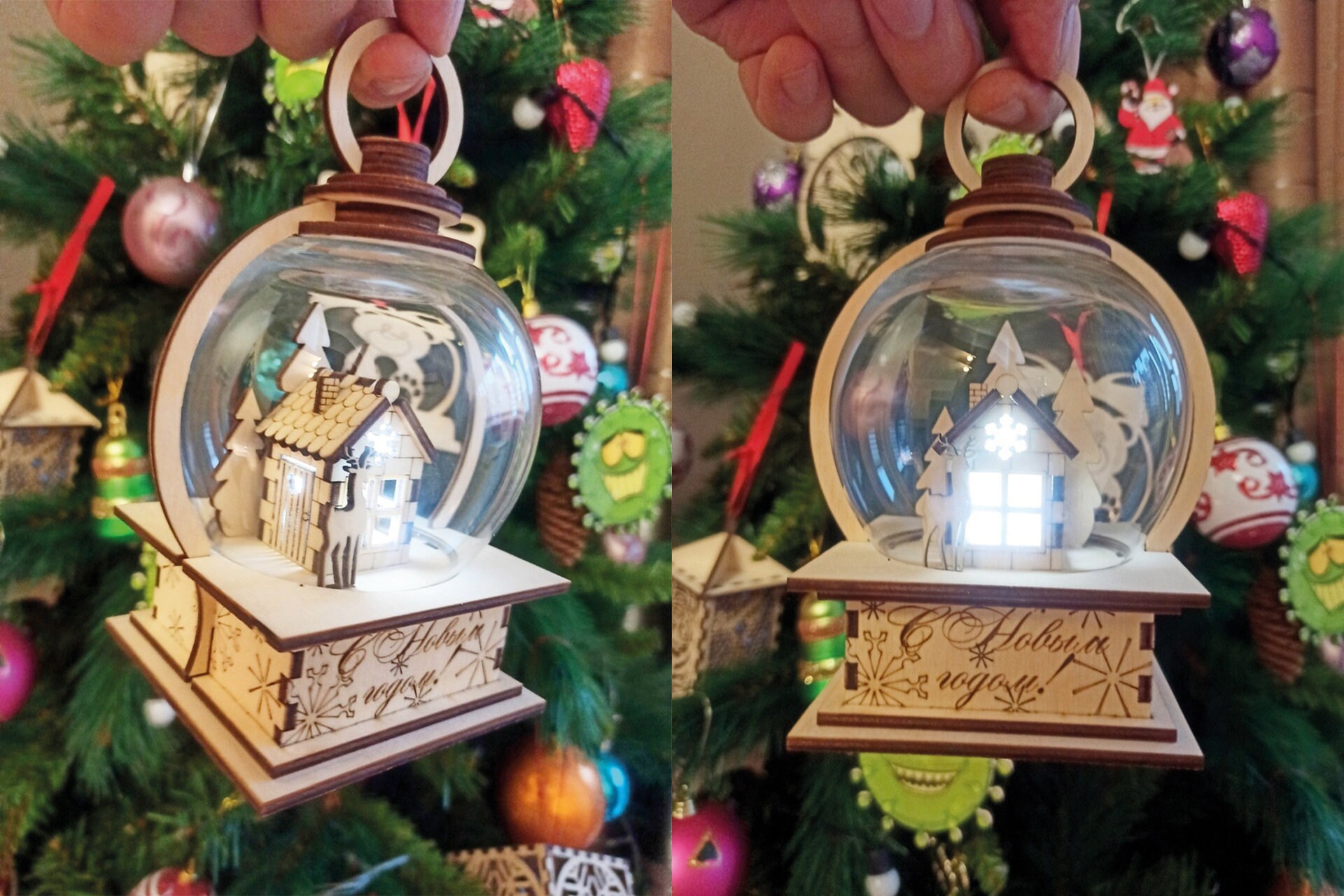 Laser Cut Wooden Ball Lamp Christmas Decor Instant Download - Etsy
