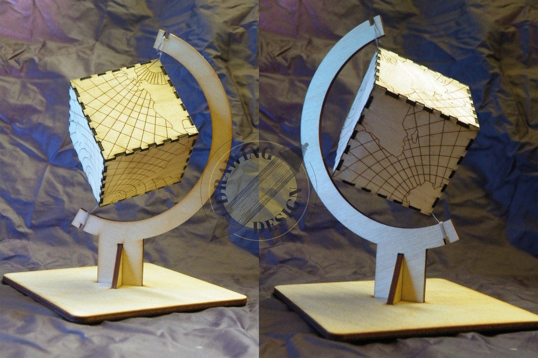 Laser Cut Cube Globe Instant Download Vector Files Cdr Dxf Svg Ai Eps ...