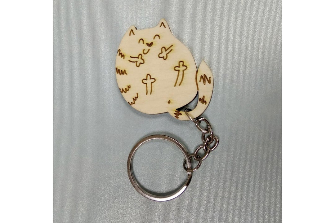 Laser Cut Wood Cat Keychain Instant Download Vector Files Cdr Dxf Svg ...