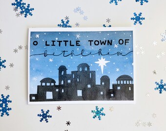 O Little Town of Bethlehem Christmas Carol Card Christmas Card ...