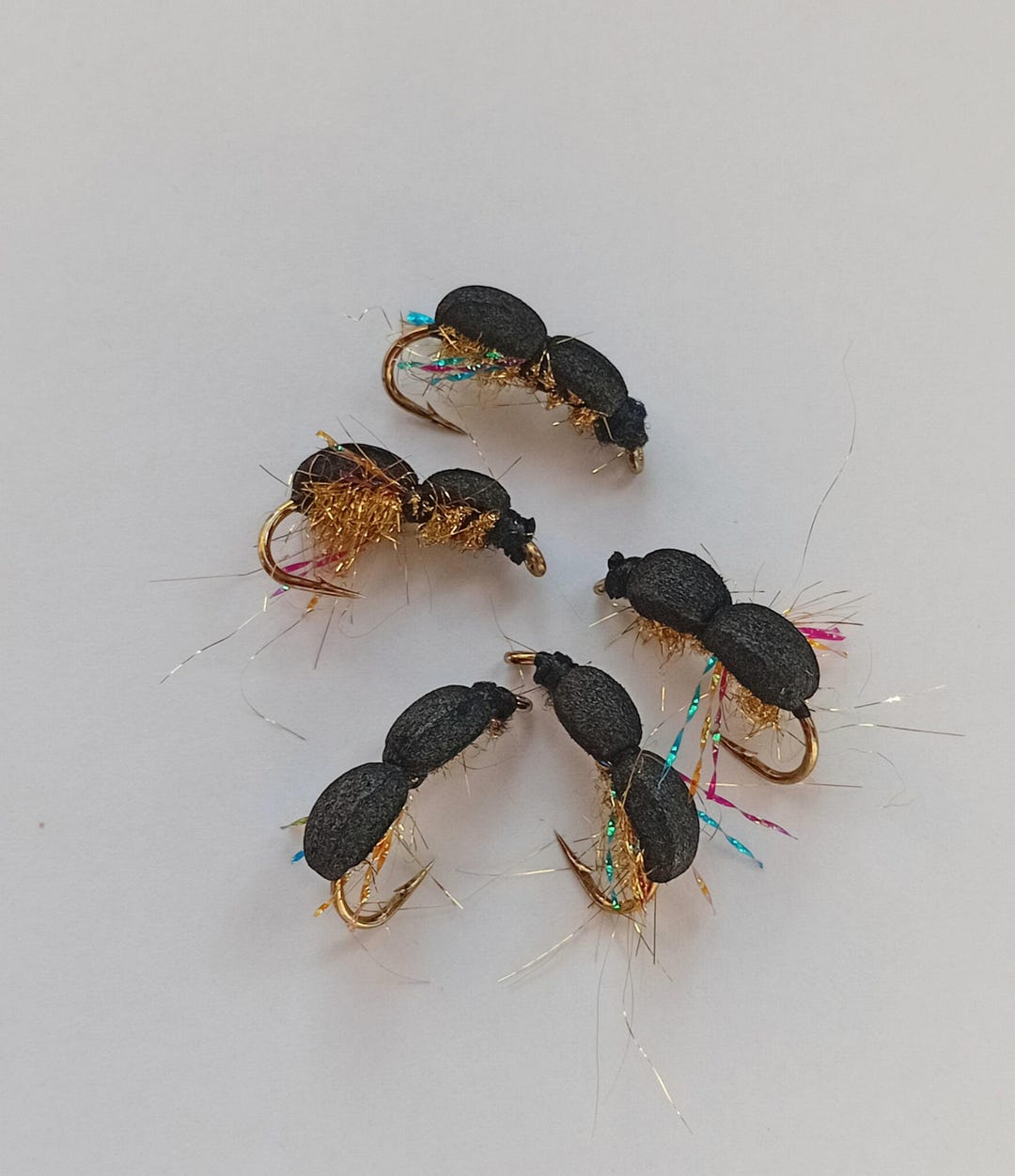 Black and Gold Foam Beetle Fly. Pack of 5. Size 10 - Etsy