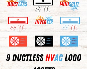 12 Hvac Logo Sticker Maker Bundle SVG, PNG, PDF - Heating and Cooling ...