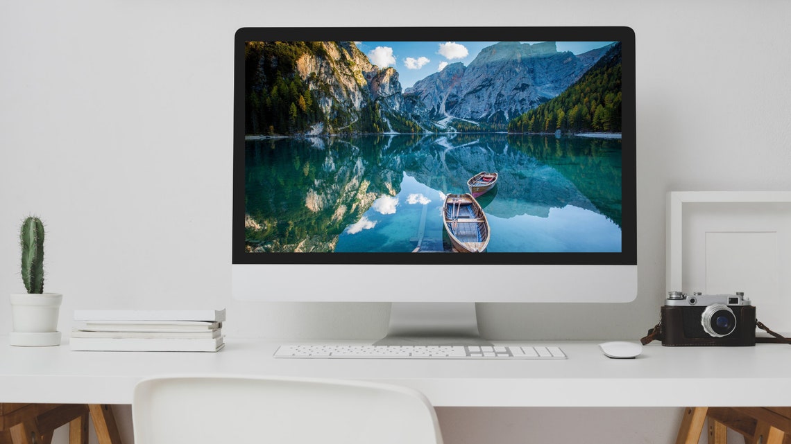 Mountain Lake View Desktop Wallpaper - Etsy