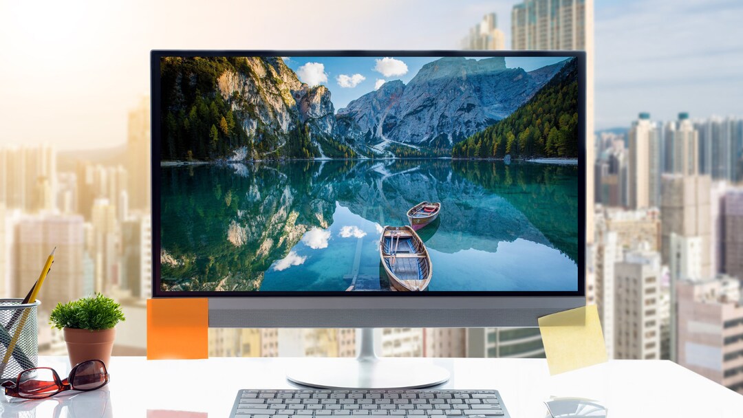 Mountain Lake View Desktop Wallpaper - Etsy