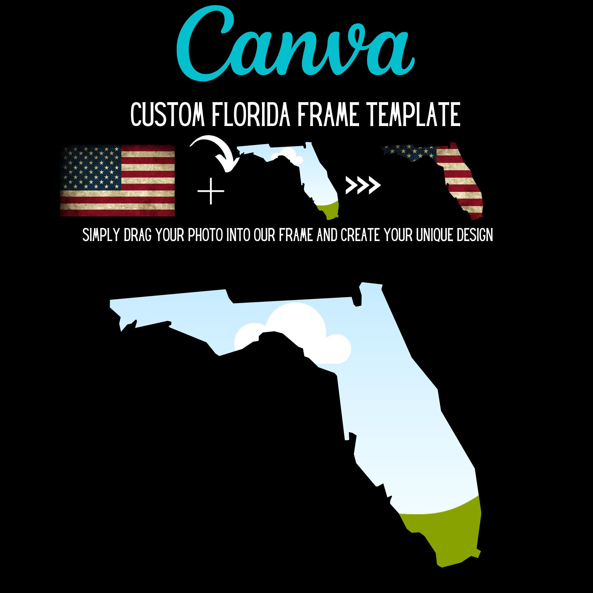 Custom Florida Canva Frame Template - Etsy