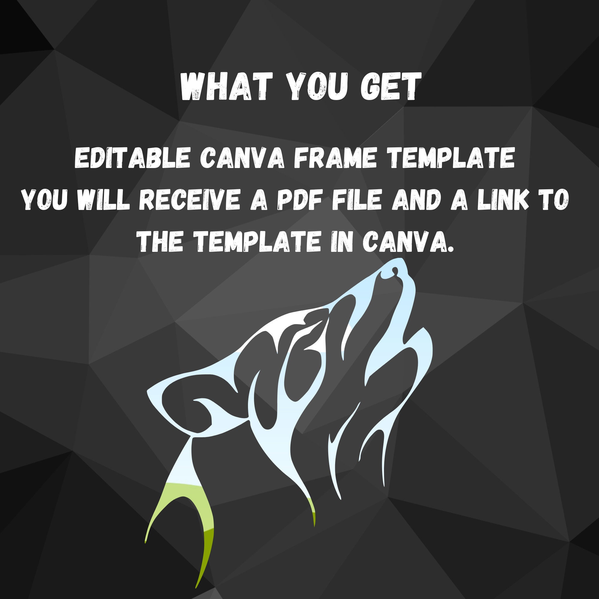 Tribal Wolf Head Howling Canva Frame Template Commercial Use and ...