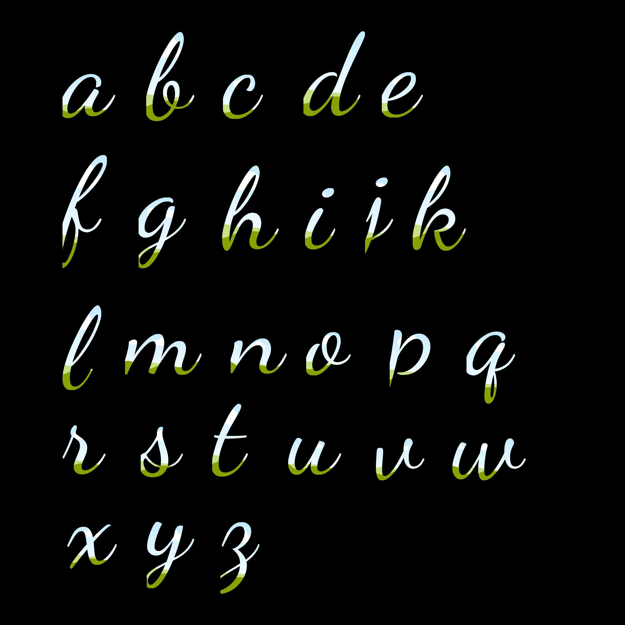 Dancing Script Font Canva Frames Template A-z Uppercase Lower Case and ...